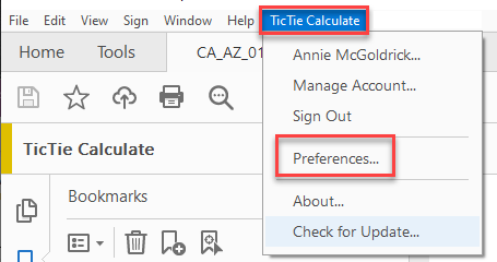 Preferences – Tic Tie Calculate