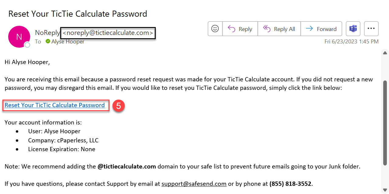 Change or Reset Password – Tic Tie Calculate