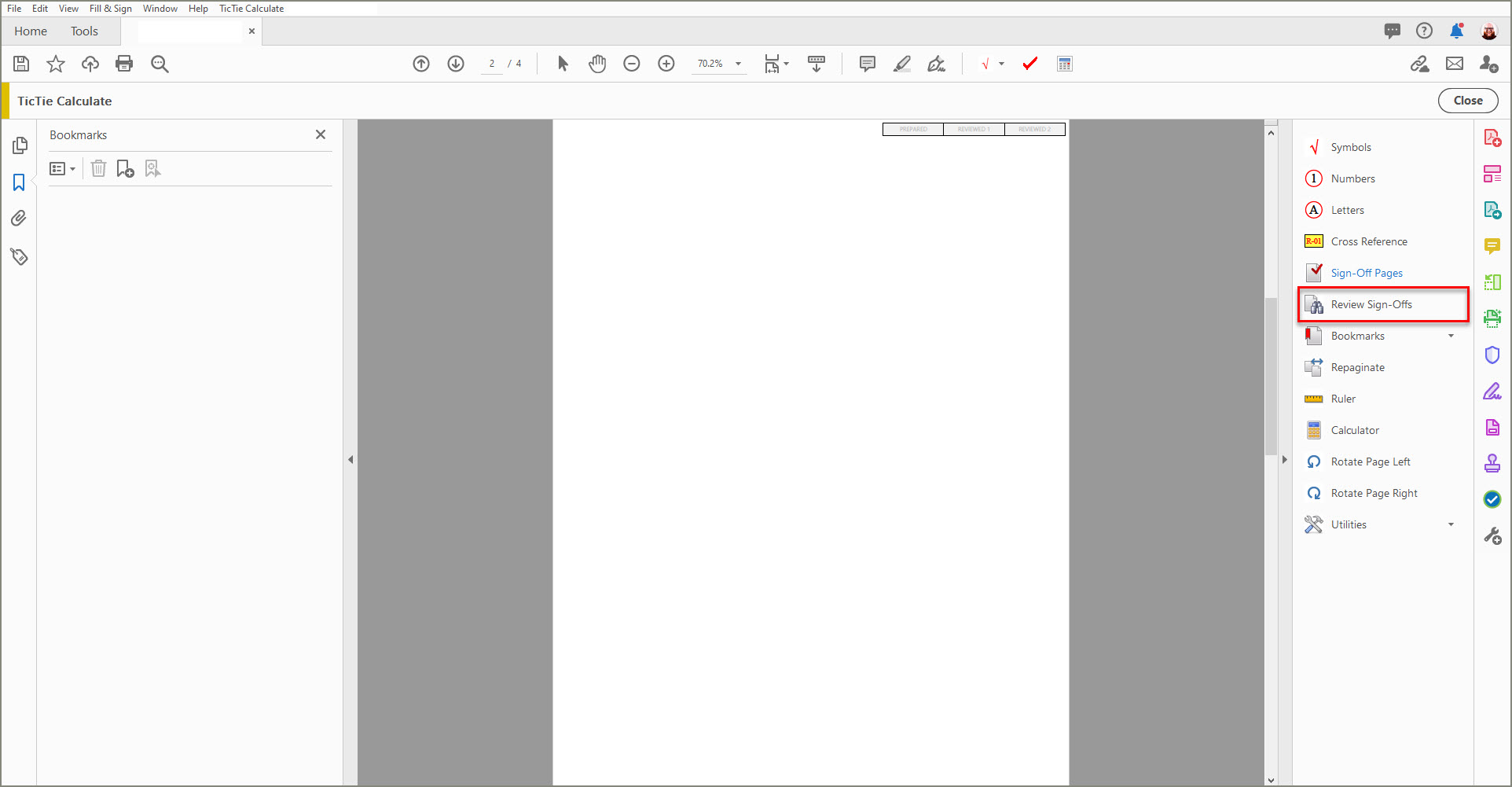 Sign-Off Pages and Review Sign-Offs – Tic Tie Calculate