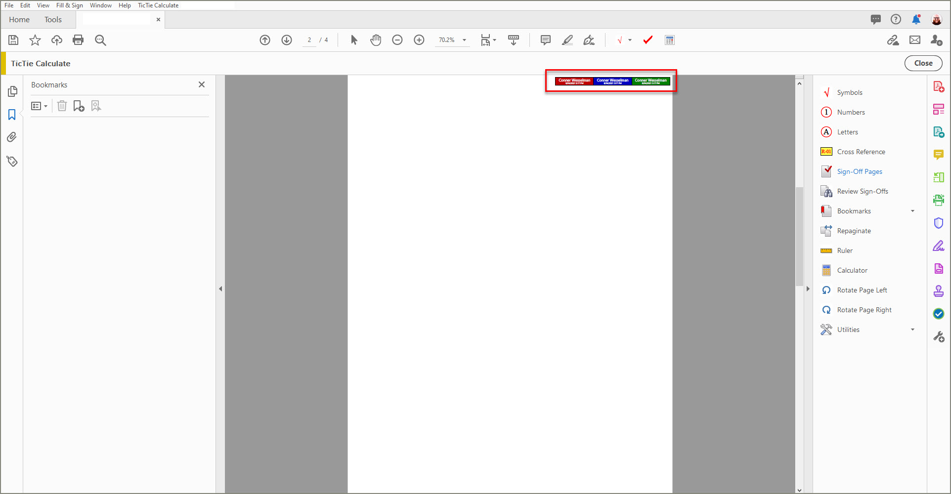 Sign-Off Pages and Review Sign-Offs – Tic Tie Calculate